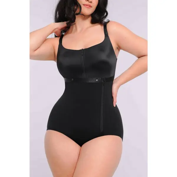 SHAPELLX Airslim Built-in Tummy Control Cincher Brief Bodysuit - Black