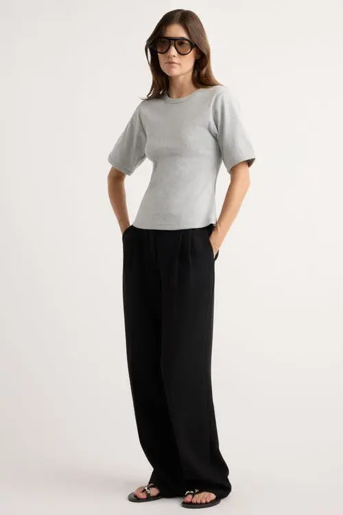 Modern Citizen Reanne Ribbed Sculpted Crew-neck Tee