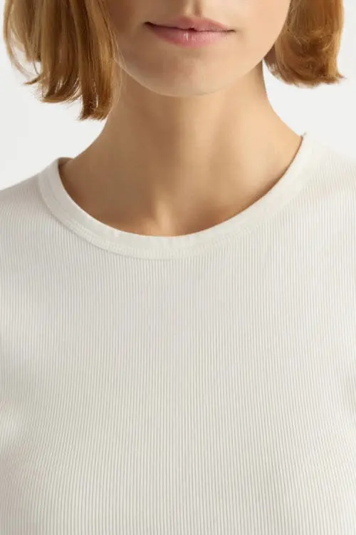 Modern Citizen Reanne Ribbed Sculpted Crew-neck Tee