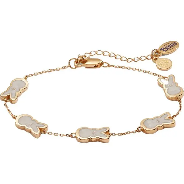 ALEX AND ANI Peeps® Pearlized Bunny Charm Bracelet - Gold