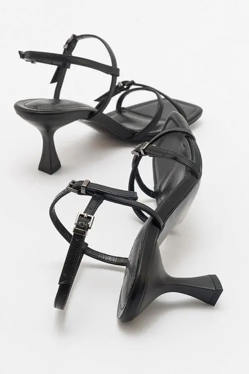 PROLOGUE SHOES Nebel Strappy Stiletto Sandal - Black
