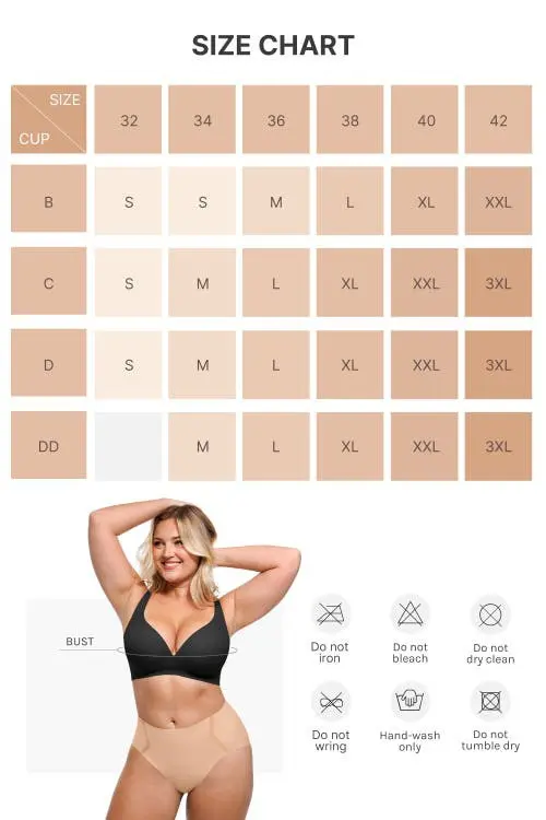 SHAPELLX Seamless Wireless Comfort Bra - Beige