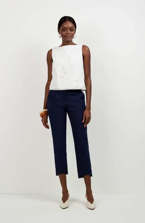Trina Turk Alessandra Cropped Cotton Eyelet Top