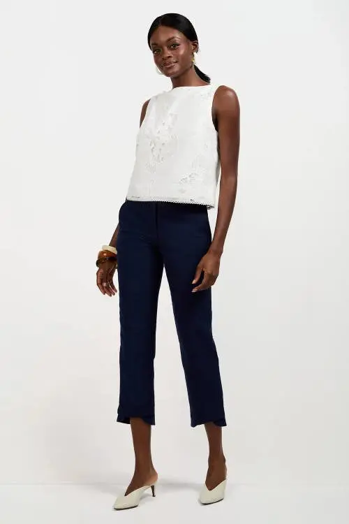 Trina Turk Alessandra Cropped Cotton Eyelet Top