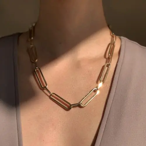 OUTOFOFFICE Paperclip Chain Necklace And Bracelet Set