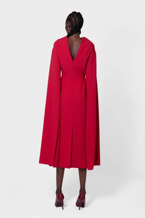 ROKSANDA Nour Crepe Caped Midi Dress - Amaranthus