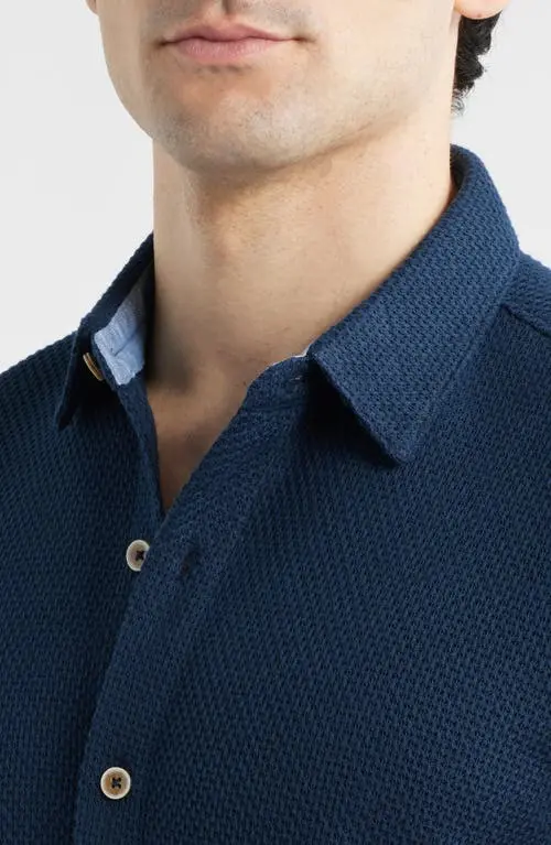 Johnston & Murphy Linden Textured Short Sleeve Button-up Shirt