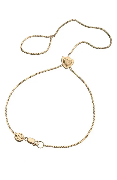 Jennifer Zeuner Jewelry Chara Heart Charm Hand Chain Bracelet - Yellow Gold