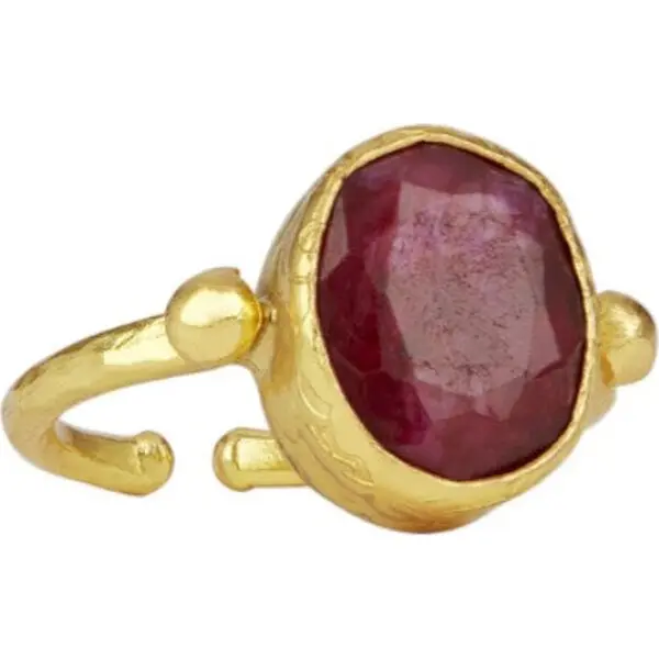 OTTOMAN HANDS Siena Cocktail Ring With Oval Gemstone - Ruby