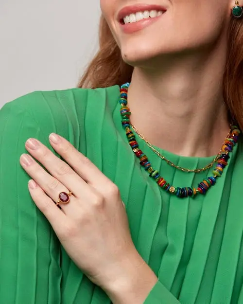 OTTOMAN HANDS Siena Cocktail Ring With Oval Gemstone - Ruby