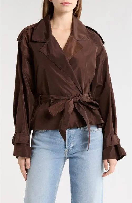 Staud Vale Short Belted Trench Coat