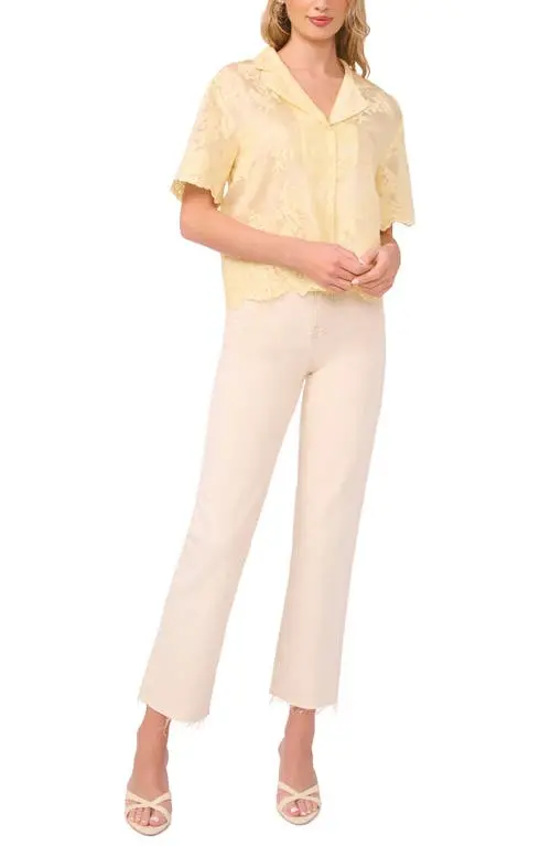 Vince Camuto Sheer Floral Camp Shirt