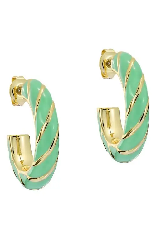 Ted Baker London Tiffany Twist Enamel Hoop Earrings - Metallic Gold