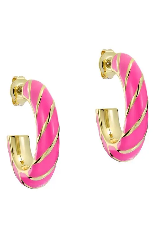 Ted Baker London Tiffany Twist Enamel Hoop Earrings - Metallic Gold
