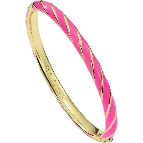 Ted Baker London Trinity Twist Enamel Hinge Bracelet - Metallic Gold/bright Pink