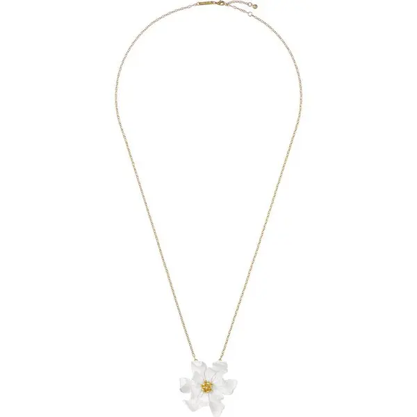 Ted Baker London Fukany Furled Flower Enamel Pendant Necklace - Metallic Gold