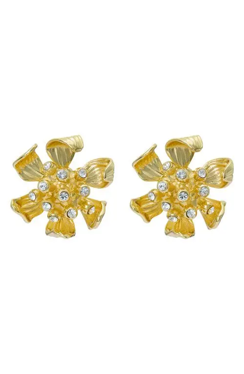 Ted Baker London Furled Flower Stud Earrings - Metallic Gold