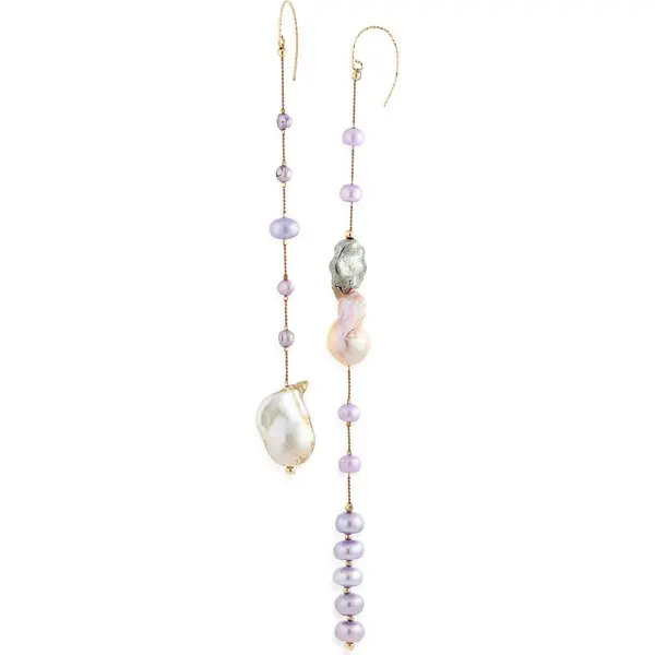 ISSHI Cosmic Ray Linear Drop Earrings - Galaxy