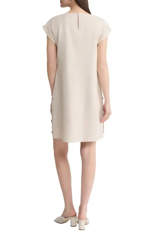 Jones New York Side Button Linen Blend Shift Dress