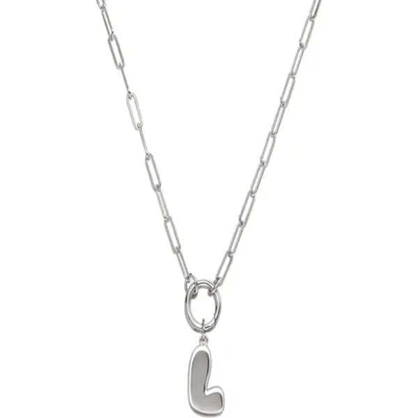 OAK & LUNA Bubble Up Initial Necklacesterling Silver - Letter  L