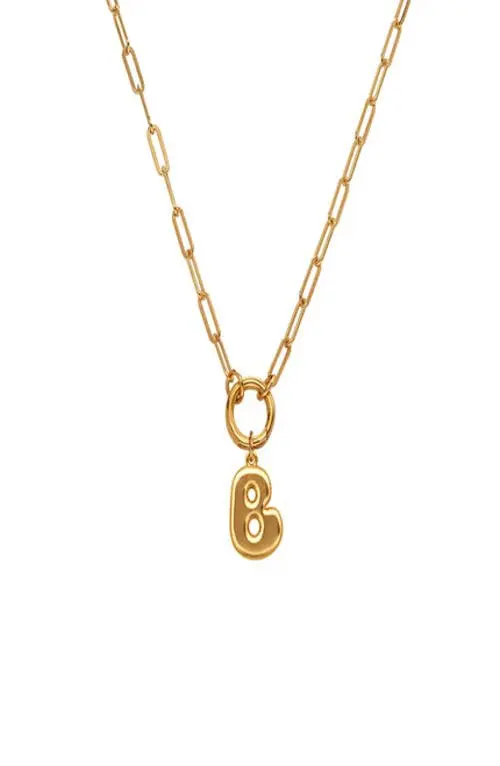 OAK & LUNA Bubble Up Initial Vermeil Necklace - Letter B