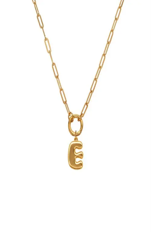 OAK & LUNA Bubble Up Initial Necklace- Gold Vermeil - Letter E