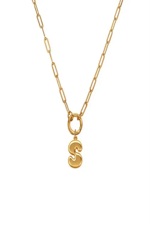 OAK & LUNA Bubble Up Initial Vermeil Necklace - Letter S