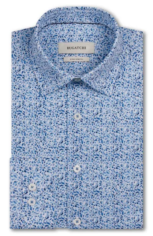 Bugatchi James Ooohcotton® Watercolor Floral Twill Button-up Shirt - Classic Blue