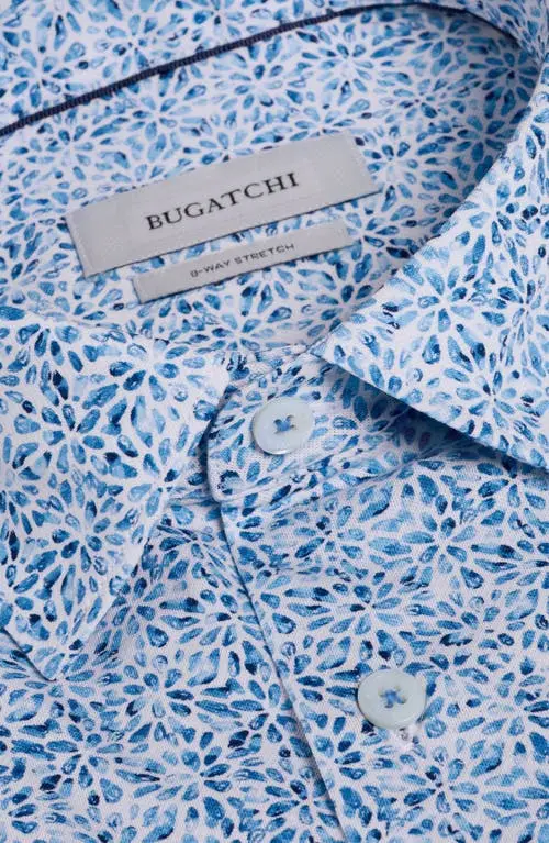 Bugatchi James Ooohcotton® Watercolor Floral Twill Button-up Shirt - Classic Blue