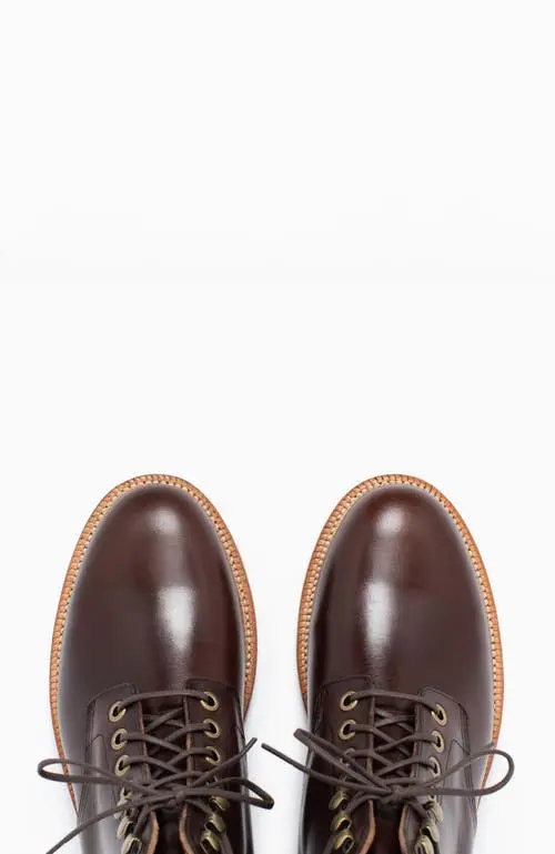 GRANT STONE Nora Lace-up Boots - Crimson Chromexcel