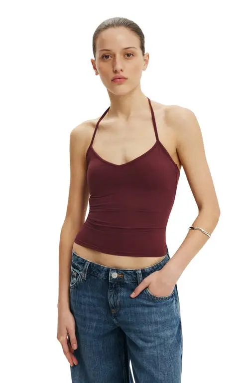COTTON ON Hold Me Tie Halter - Sour Cherry