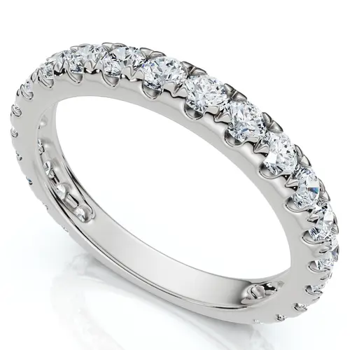 BLISS DIAMOND 0.84ct Diamond 3/4 Eternity Band In 14k Gold - 14k White Gold