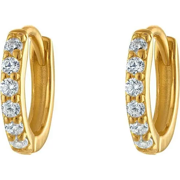 OUTOFOFFICE Pavé Seven Mm Huggie Hoop Earring - Gold