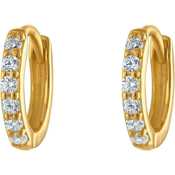 OUTOFOFFICE Pavé Seven Mm Huggie Hoop Earring - Gold