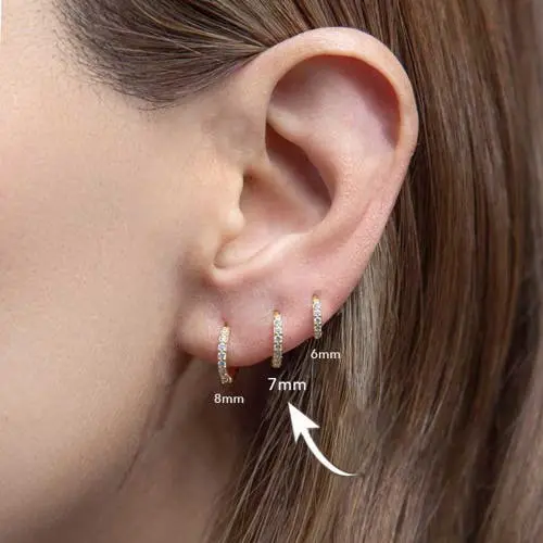 OUTOFOFFICE Pavé Seven Mm Huggie Hoop Earring