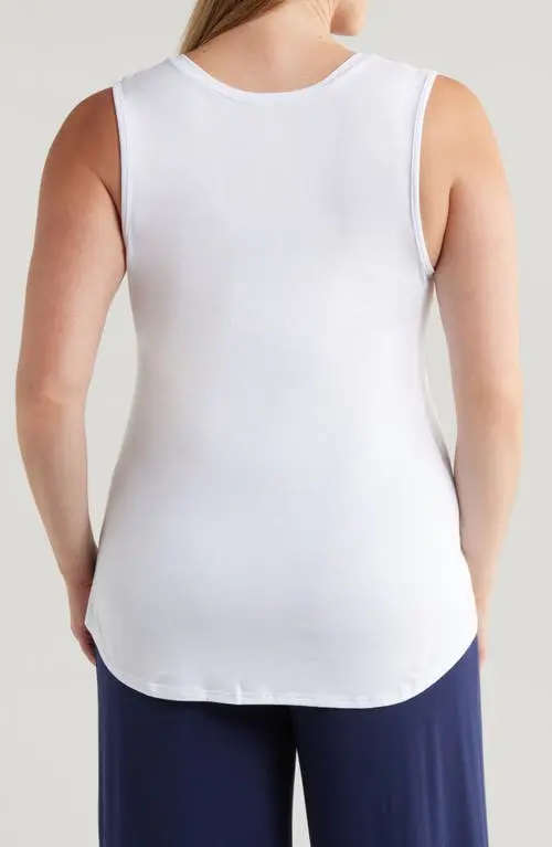 24SEVEN COMFORT APPAREL V-neck Jersey Tank - White