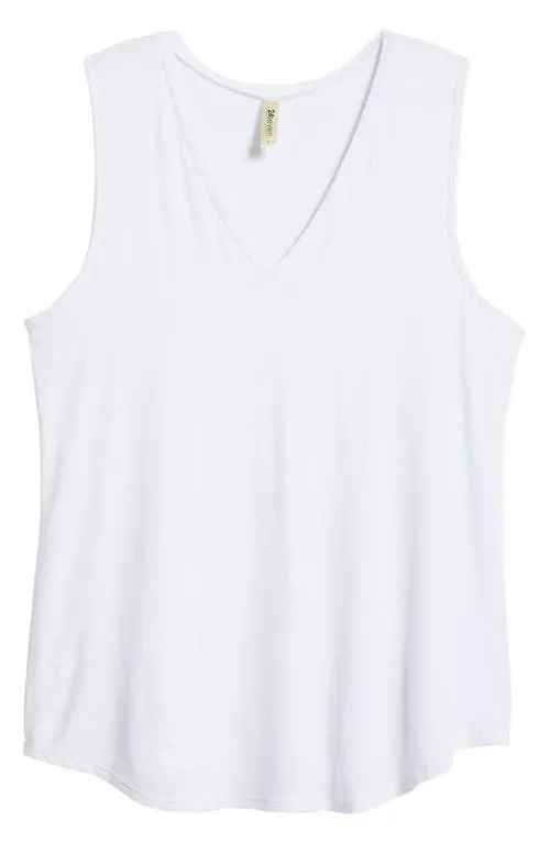 24SEVEN COMFORT APPAREL V-neck Jersey Tank - White
