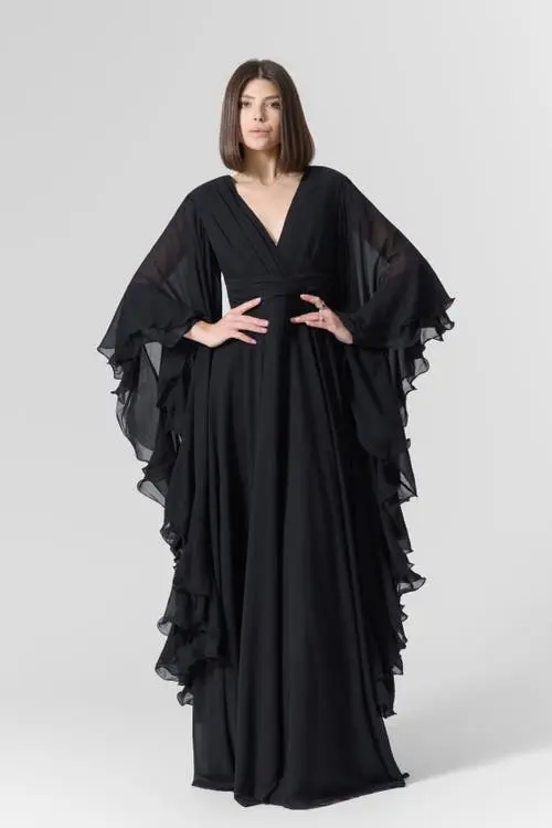 luna maxi dress black MANUR Luna Maxi Dress | Black