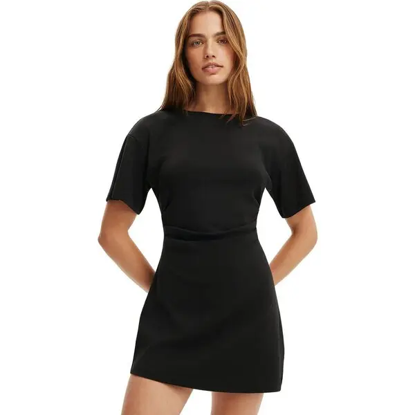 COTTON ON Boxy Tuck T-shirt Mini Dress - Black