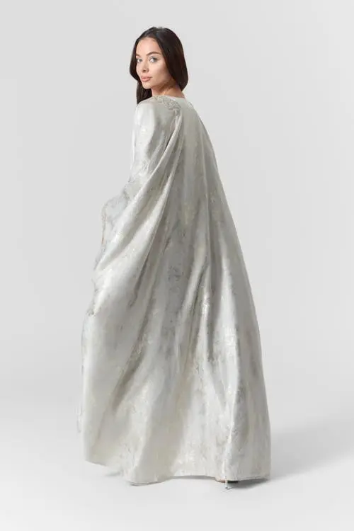 LE FAFO Luna Metallic Silk Abaya Set