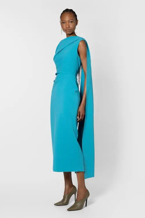 knee length dresses for ladies Designer Midi Dress in Silk | Hiba | Roksanda | Ready to Wear main image 1