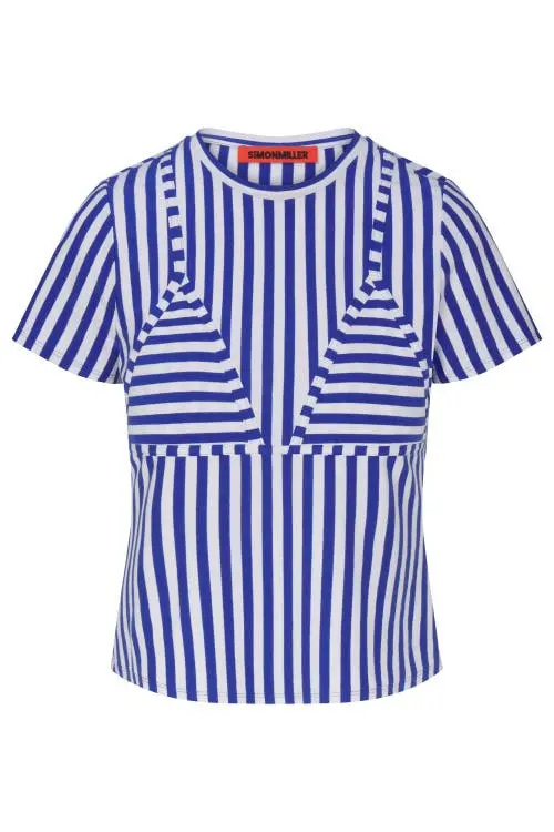 SIMONMILLER Kini Striped Cotton T-shirt - Blue Stripe
