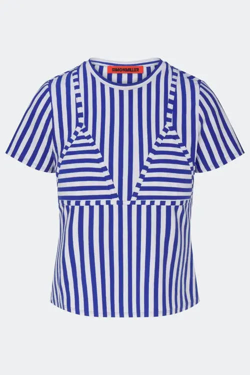 SIMONMILLER Kini Striped Cotton T-shirt - Blue Stripe