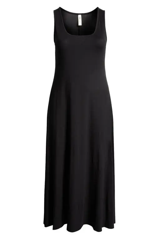 24SEVEN COMFORT APPAREL Sleeveless Scoop Neck Maxi Dress - Black