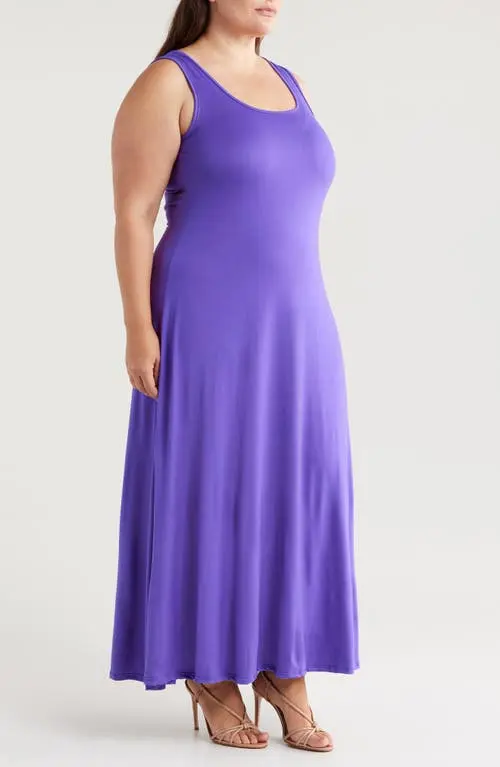 24SEVEN COMFORT APPAREL Sleeveless Scoop Neck Maxi Dress - Lilac