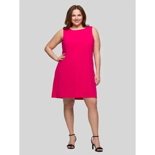 24SEVEN COMFORT APPAREL Sleeveless Mini Shift Dress - Pink