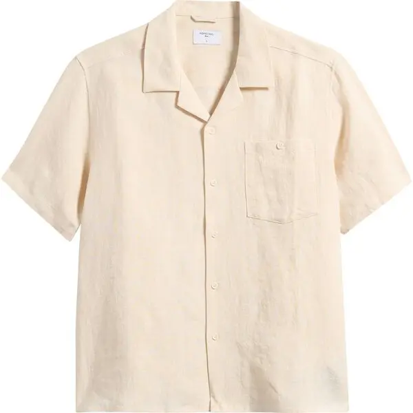 PERCIVAL Cuban Linen Camp Shirt - Cream
