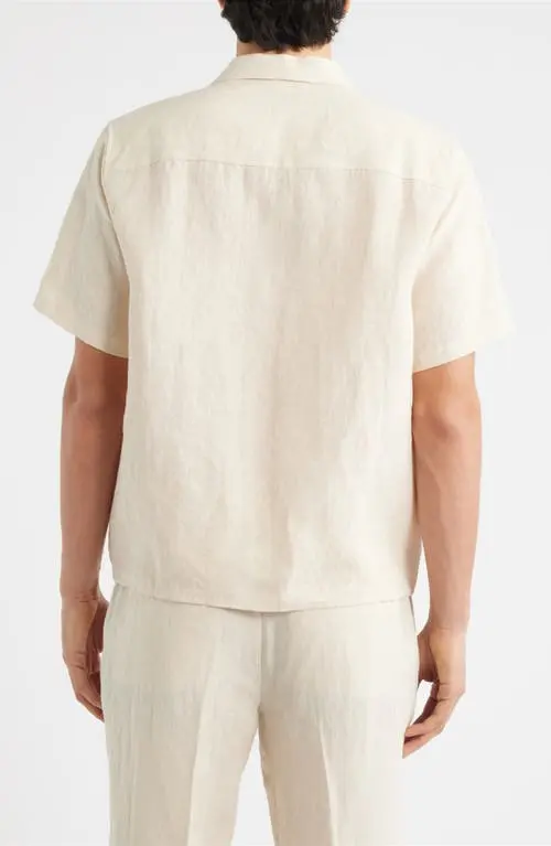 PERCIVAL Cuban Linen Camp Shirt - Cream