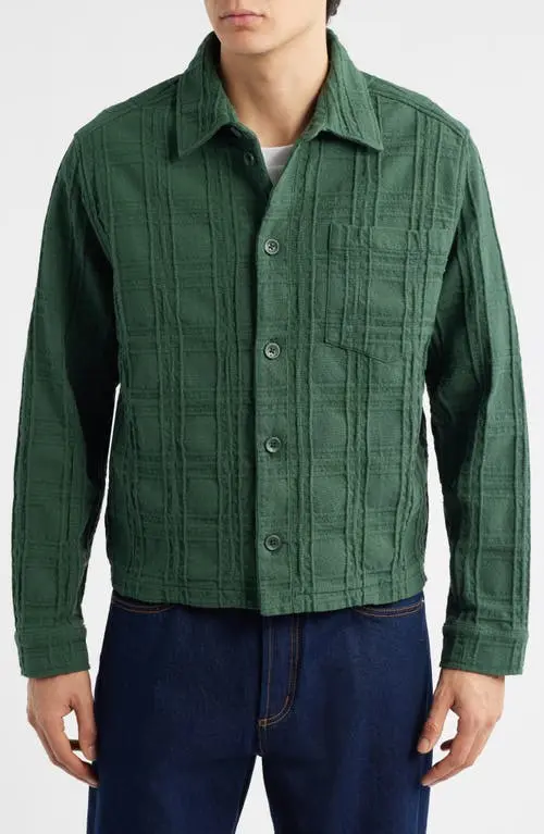 PERCIVAL Canyon Heavyweight Check Overshirt - Forest