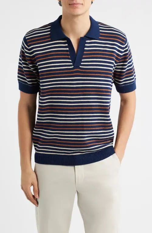 PERCIVAL Douglas Stripe Johnny Collar Polo